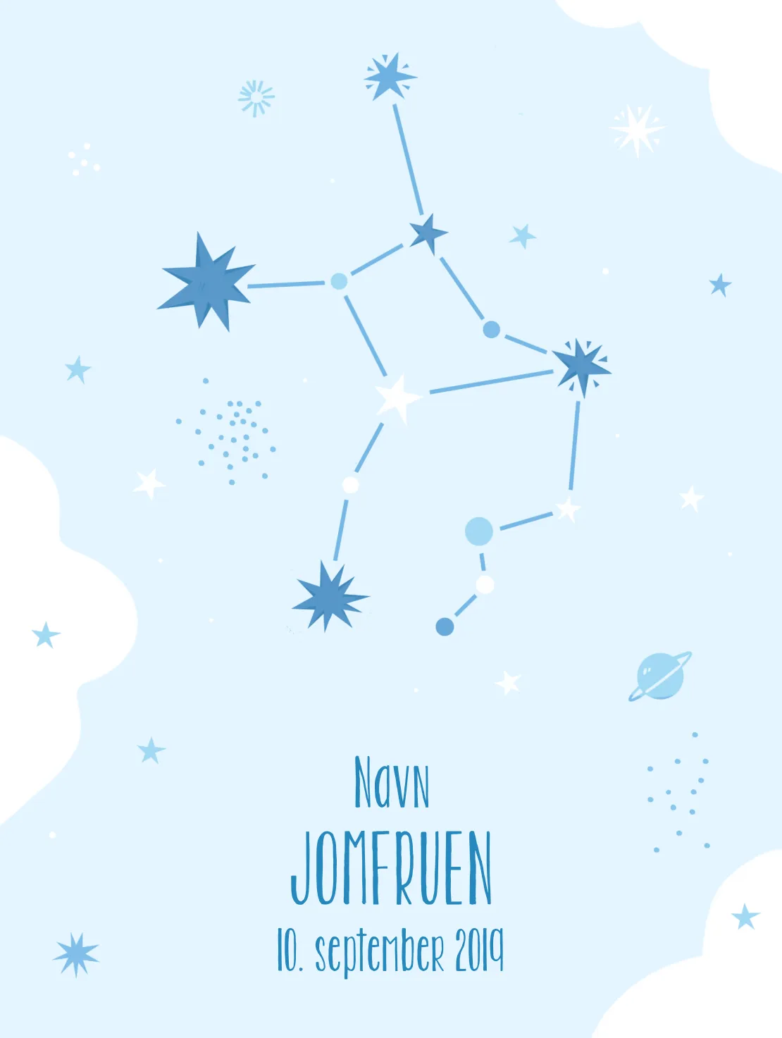 Plakat med stjernebilde - Jomfruen | Min Beste Bok