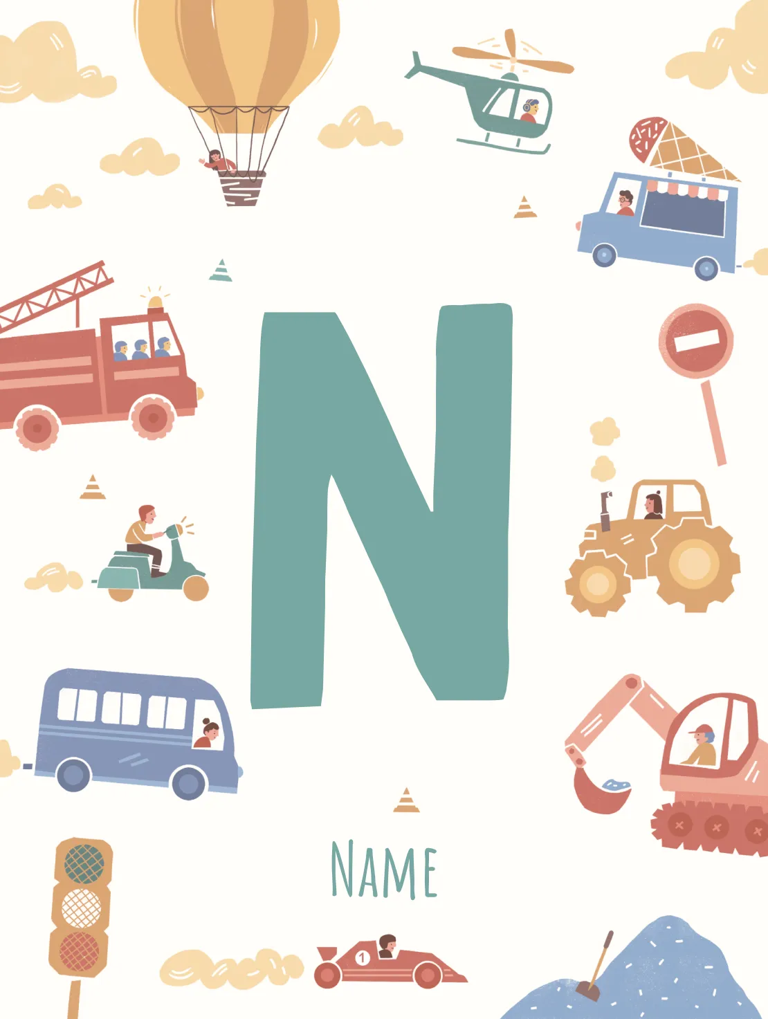 Vehicles Letter Poster | My Best Book